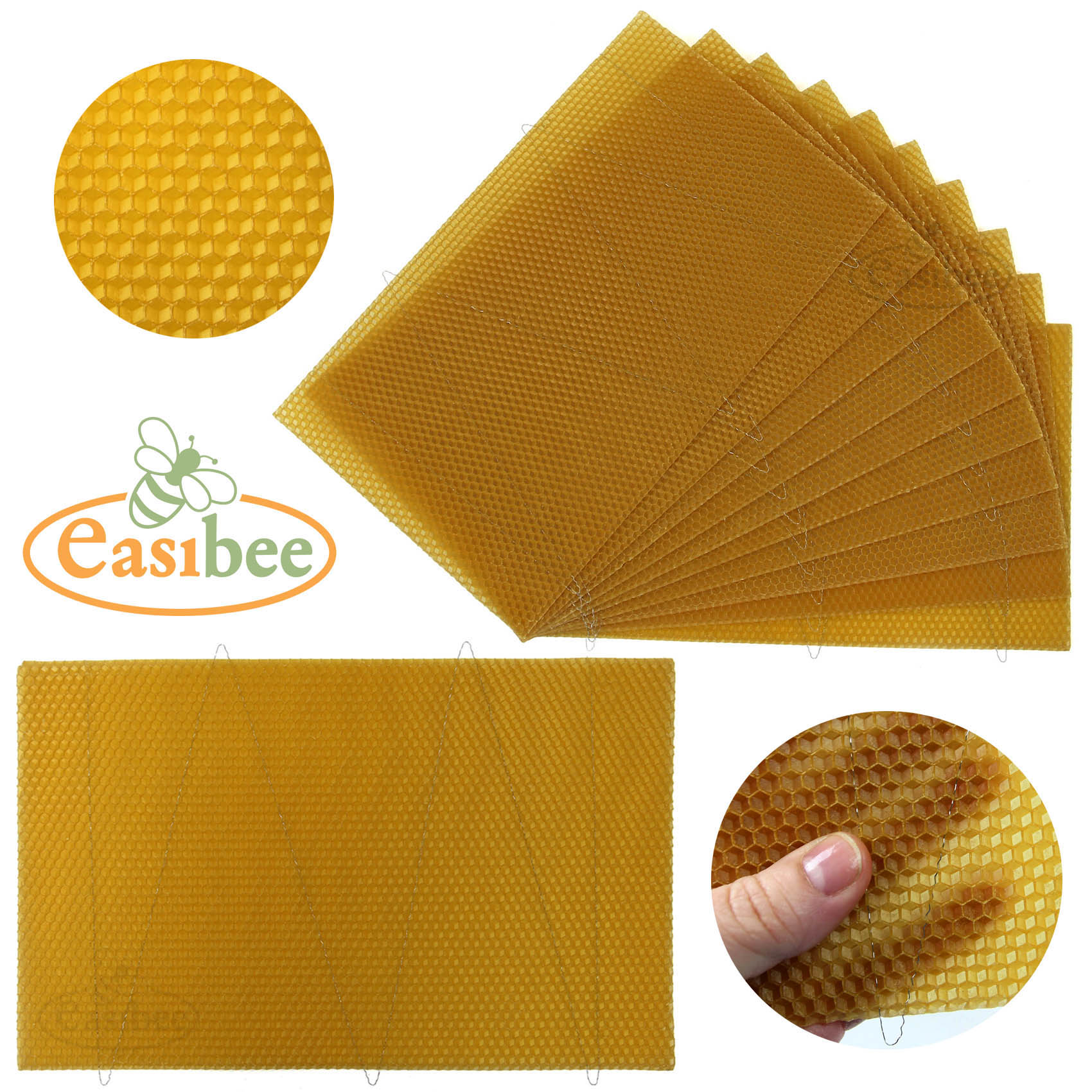 National Beehive Brood Frame Wired Wax Sheets 21181 - Easibee | We are ...