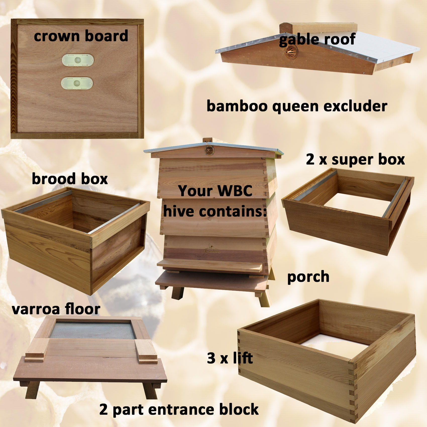 WBC Beehive w/Gabled Roof | Western Red Cedar - Welcome to Actiasbee